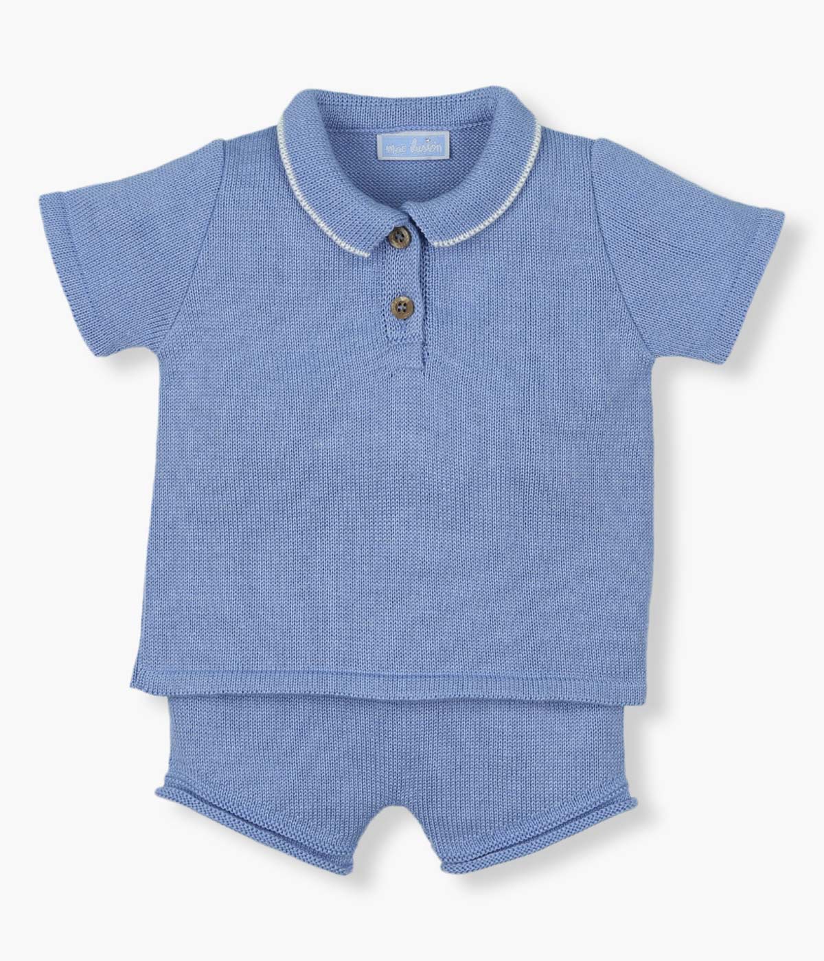 Conjunto Malha para Bebé Menino 2pc Azul | Moon Baby Shop