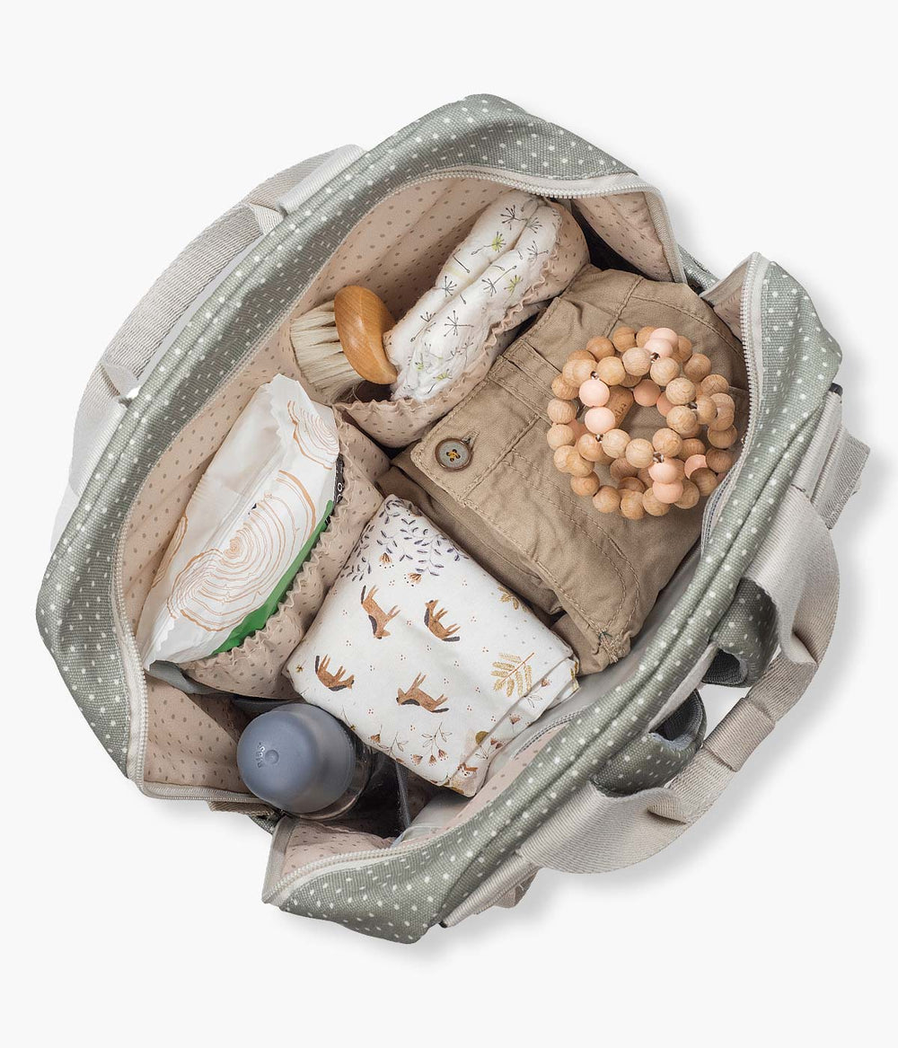 Walking Mum Mochila Maternidade Polka Dot Poppy Moss | Moon Baby Shop