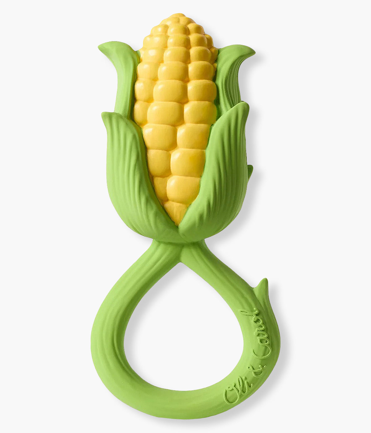 Mordedor e Chocalho Borracha Natural Milho Oli&Carol Corn | Moon Baby
